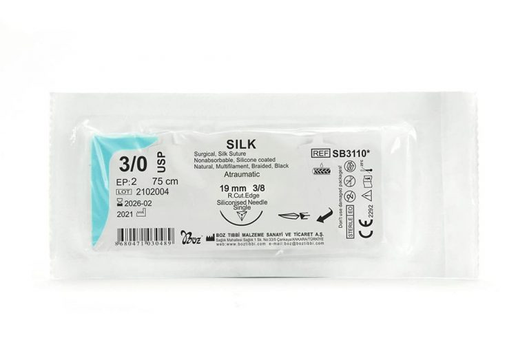 Silk Dental Suture – 3/0 – 19 mm – 3/8 Reverse Cutting – 75 cm – SB3110 ...